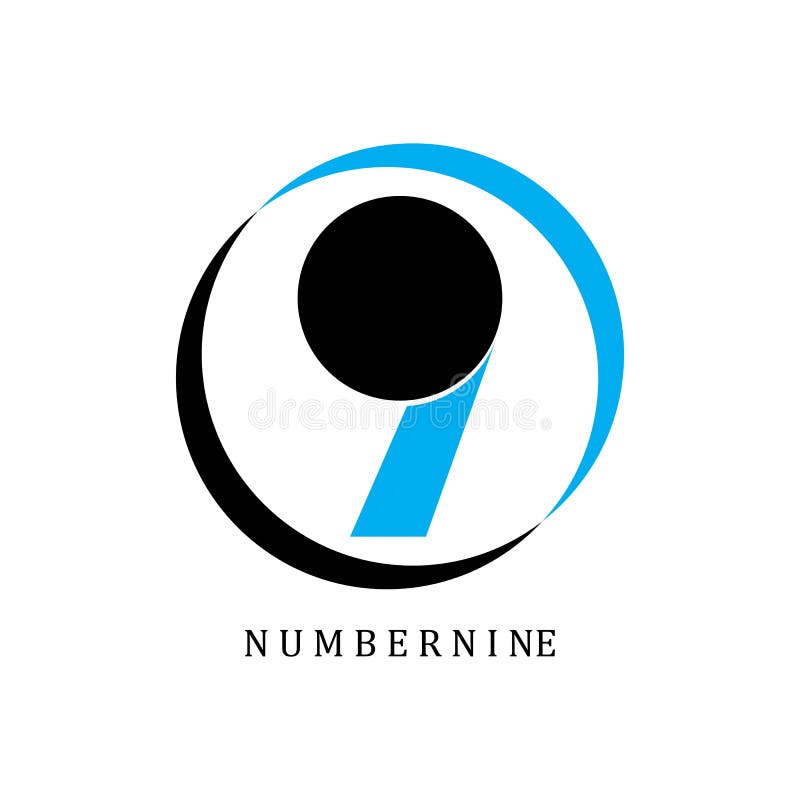 Number Nine, Nine Icon Logo Vector Stock Vector - Illustration of ...