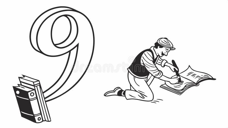 Number Nine Illustration, Numeral and Counting Icon Vector Design ...