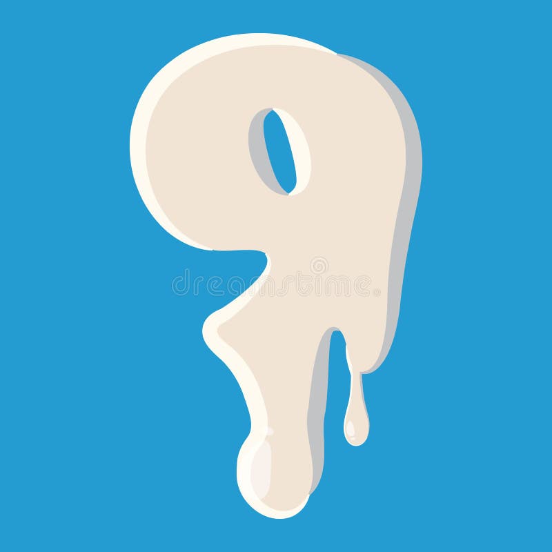 Number Nine Plastic Tube Icon, Cartoon Style Stock Vector ...