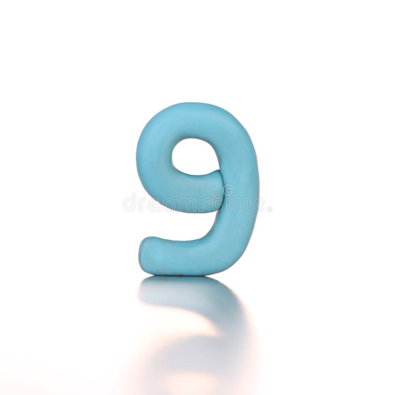 9 Number Nine Made from Plasticine Isolated Light Blue Stock Image ...