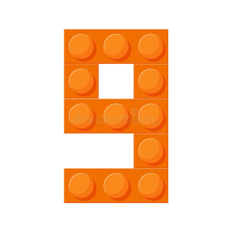 Number Nine Plastic Blocks. Flat Style Stock Vector - Illustration of ...
