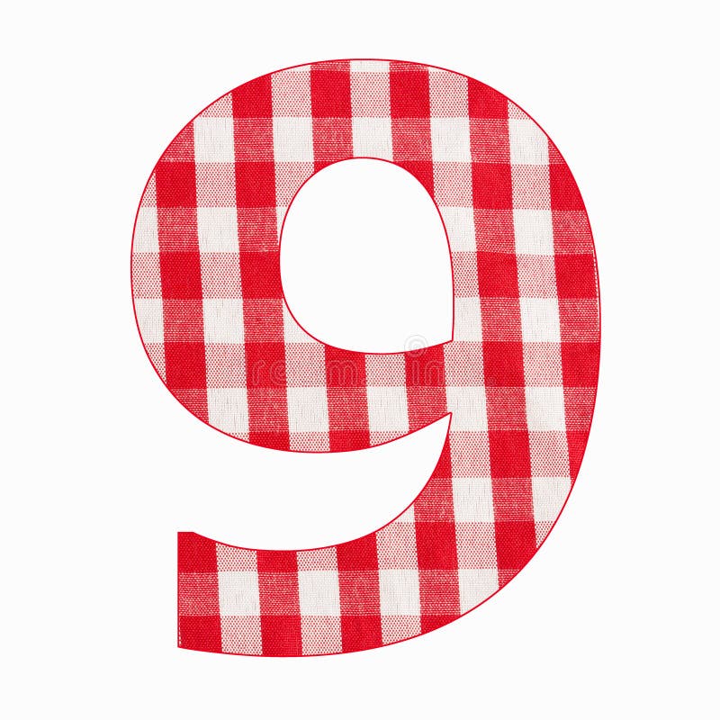 Number 5 - Red Checkered Napkin Background. Top View Stock Illustration ...