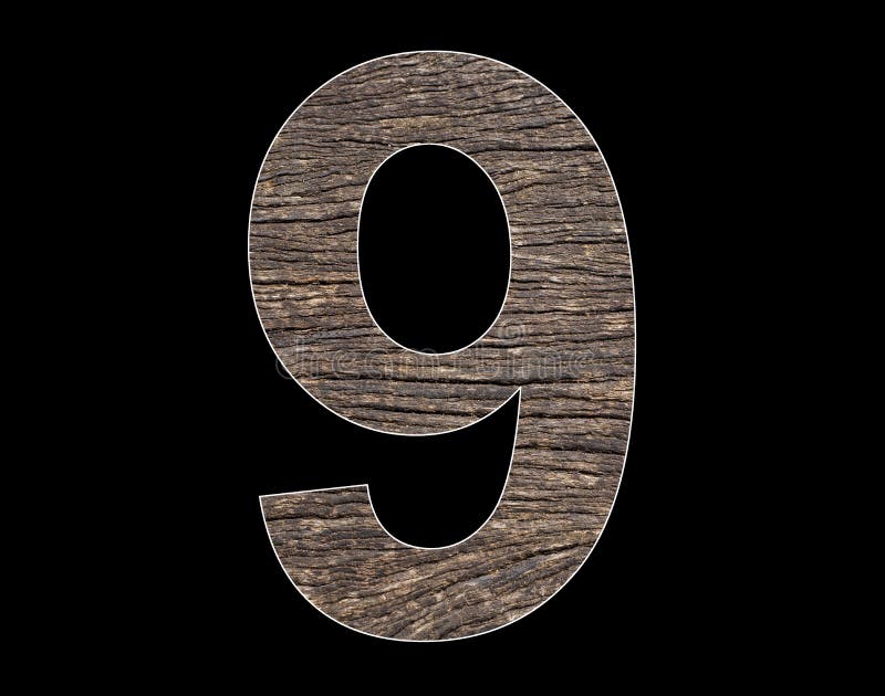 Number 9 - Rustic Tree Cortex Background Stock Illustration ...