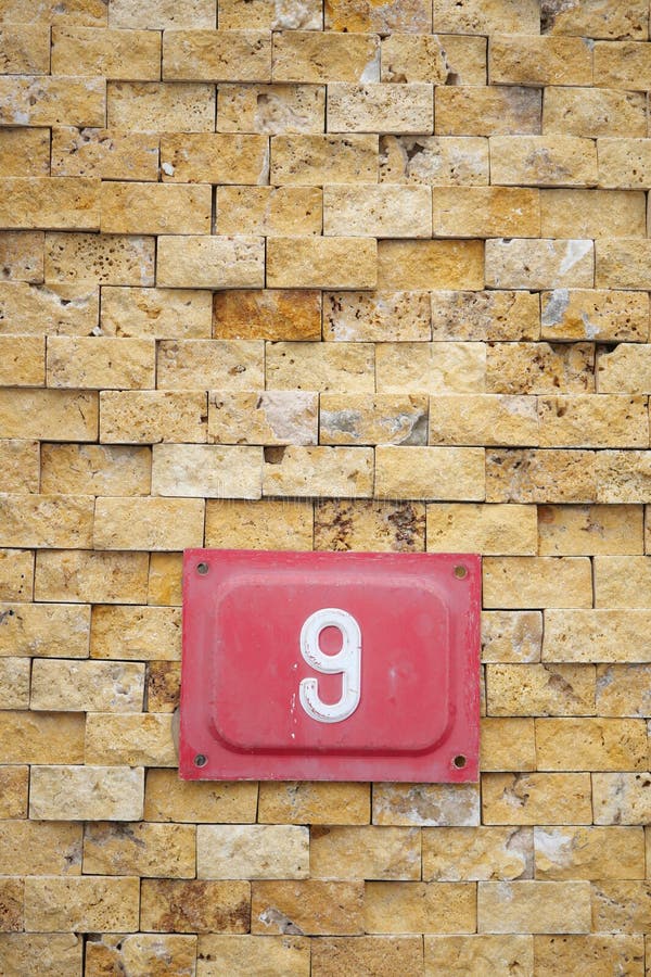 Number Nine on a Textured Stone Wall Stock Image - Image of design ...