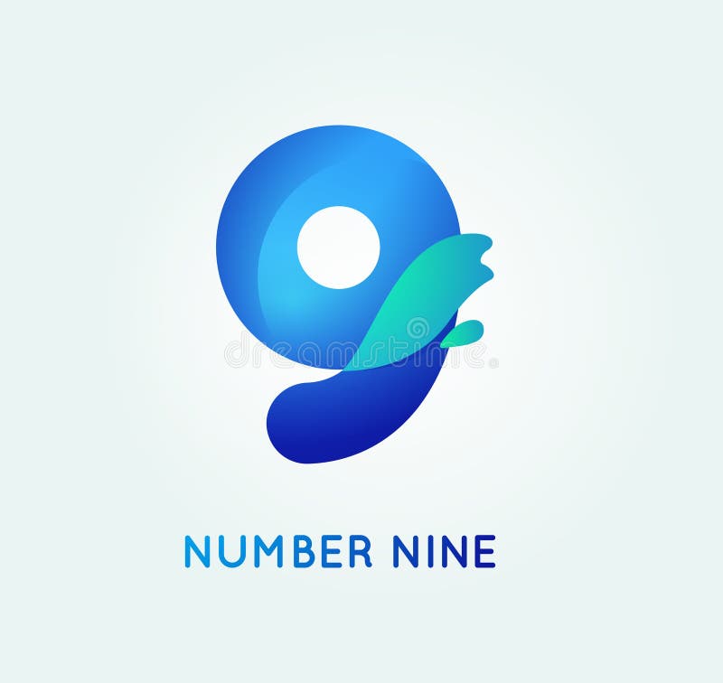 Number Nine in Trend Shape Style. Stock Vector - Illustration of icon ...