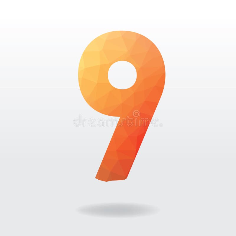 Number Nine. Vector Illustration Decorative Design Stock Vector ...