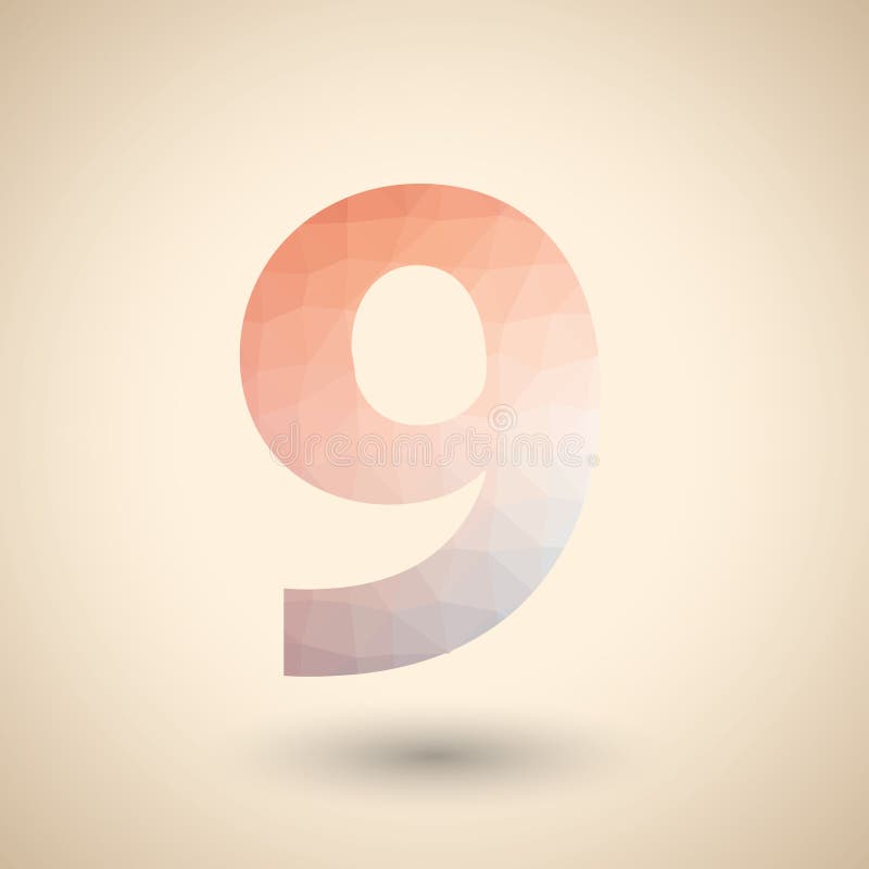 Number Nine. Vector Illustration Decorative Design Stock Vector ...