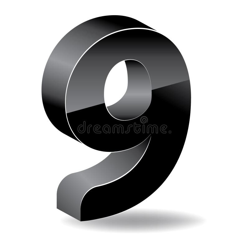 Number Nine. Vector Illustration Decorative Design Stock Vector ...