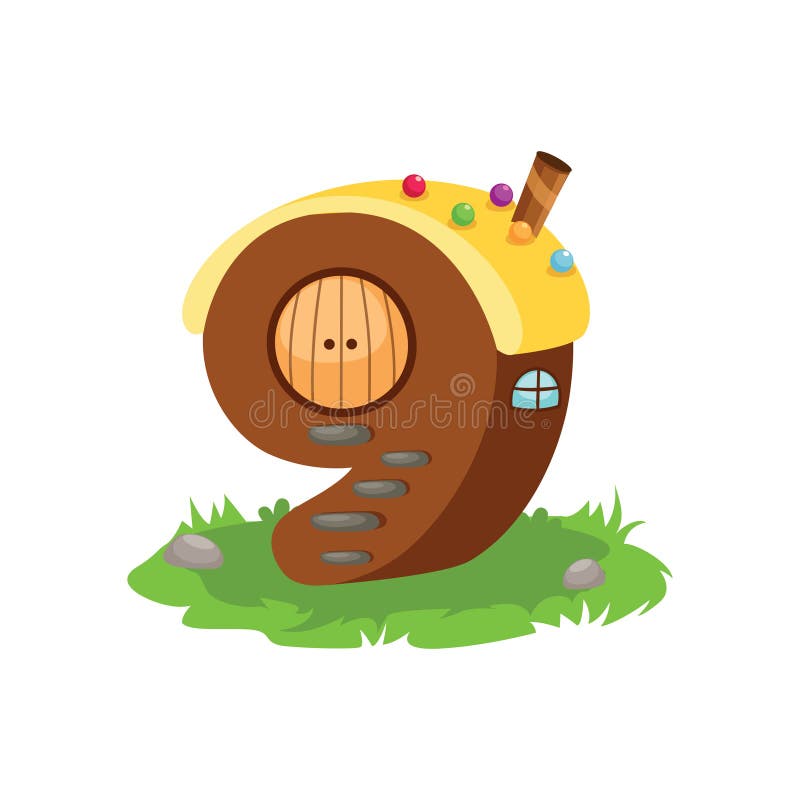 Number Nine. Vector Illustration Decorative Design Stock Vector ...