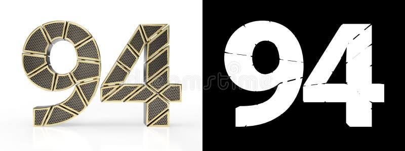 Number Ninety-four Number 94 with Perforated Gold Segments Stock ...