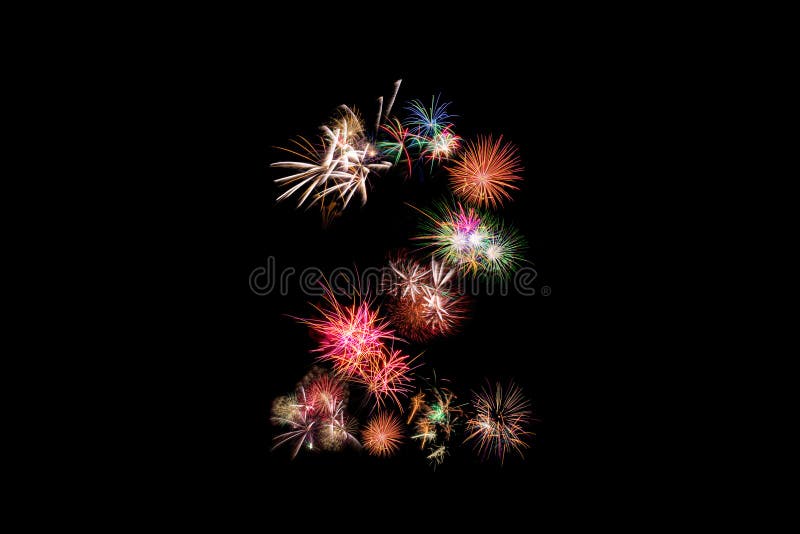 Number 2. Number Alphabet Made of Real Fireworks Stock Illustration ...