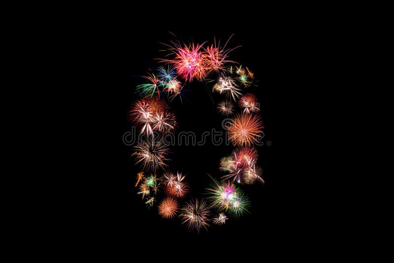 Number 1. Number Alphabet Made of Real Fireworks Stock Illustration ...