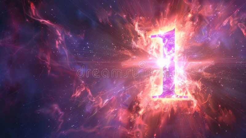Number 1 in Numerology. Ethereal Number One on Rays of Mystical Light ...