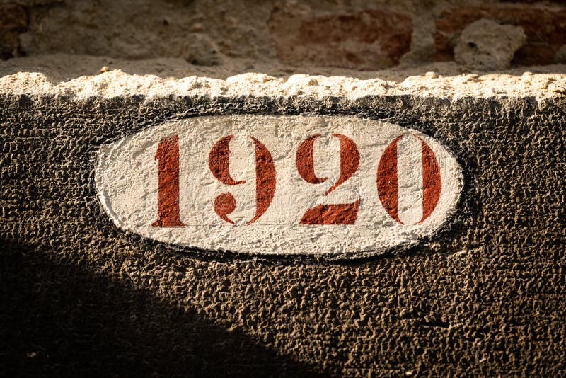 Number 1920 on an Old House in Venice Stock Photo - Image of design ...