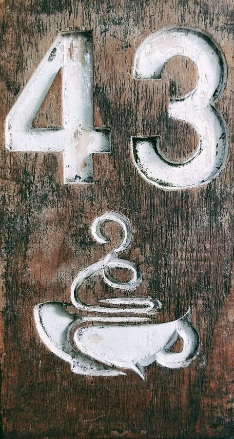Number 43 for an Old Table, in a Coffee Shop Stock Image - Image of ...