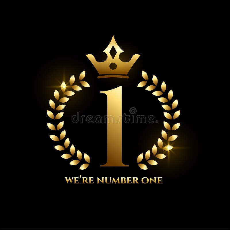 Number One Achievement Golden Label with Crown Stock Vector ...
