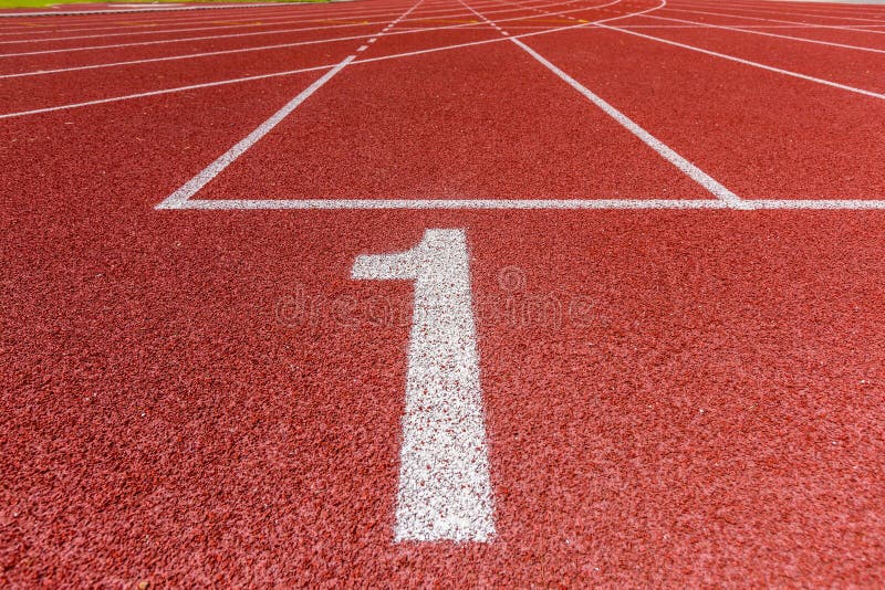 Number One on Athletics Running Track Stock Photo - Image of ...
