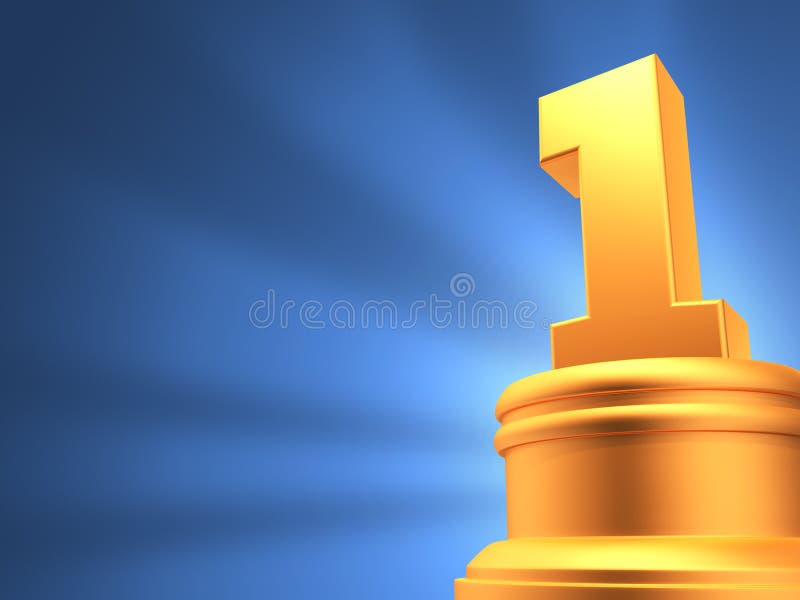 Number One Award Blue Background Stock Photo - Image of gold, place ...