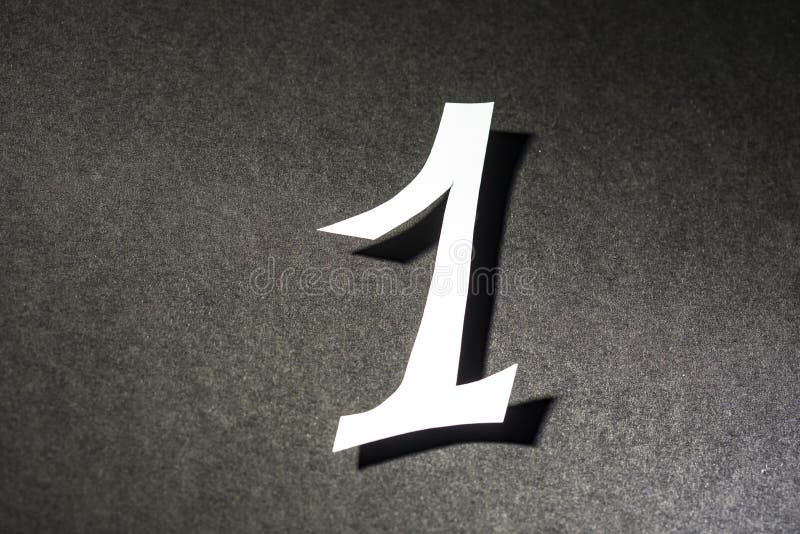 Number One on the Black Background Stock Photo - Image of typographic ...