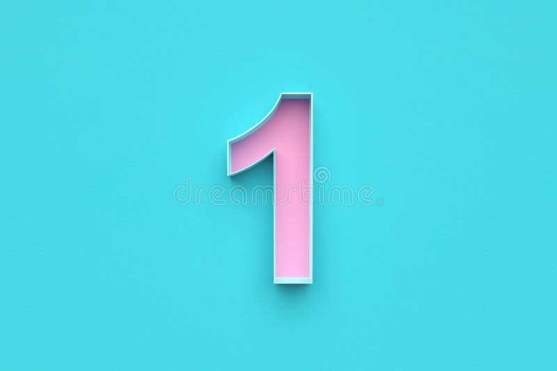 Number One on Blue Background Stock Illustration - Illustration of ...