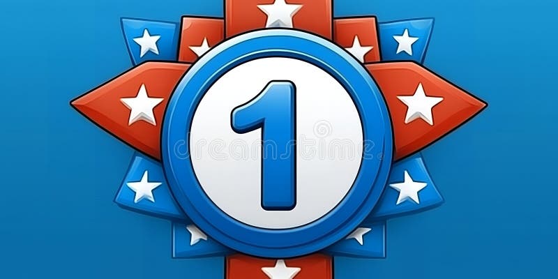 Number one blue badge stock illustration. Illustration of design ...