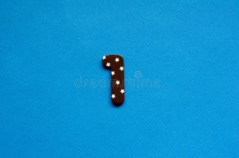 Number One on Blue Paper Background. Stock Photo - Image of number ...