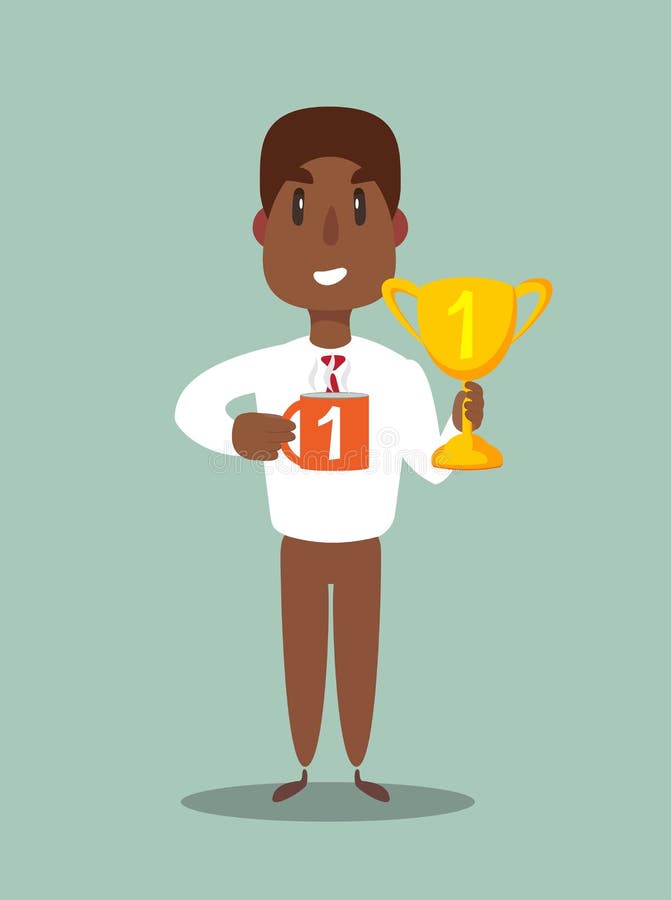 Number One Businessman on Top. Stock Vector - Illustration of holding ...