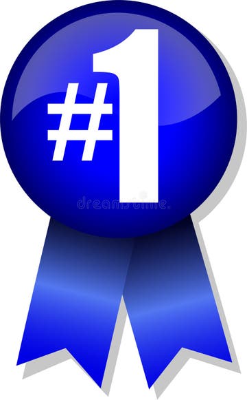 Number One Button and Ribbon Stock Vector - Illustration of competition ...