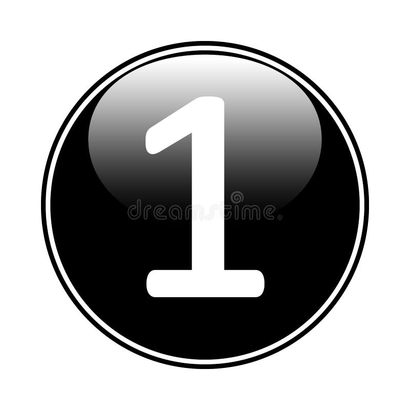 Number one button stock illustration. Illustration of blue - 205053640