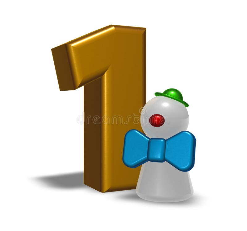Number one and clown stock illustration. Illustration of clown - 33153830
