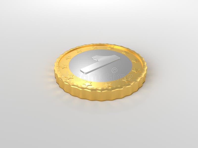 Number one coin on a desk stock illustration. Illustration of cash ...