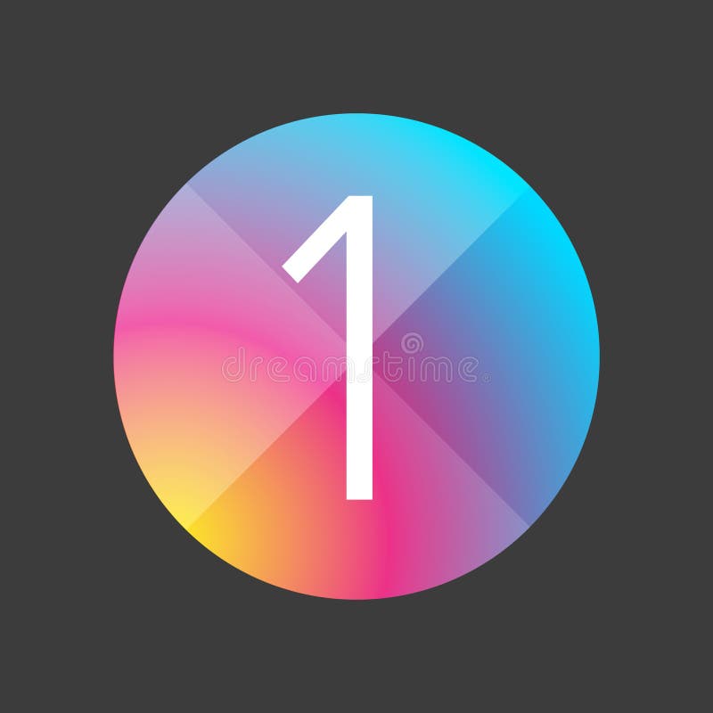 Number one colorful button stock vector. Illustration of vector - 88705279