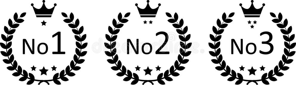 Number One Crown Laurel Vector Icon Illustration. Stock Vector ...