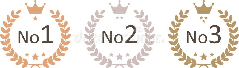 Number One Crown Laurel Vector Icon Illustration. Stock Vector ...