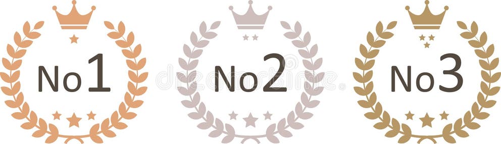 Number One Crown Laurel Vector Icon Illustration. Stock Vector ...