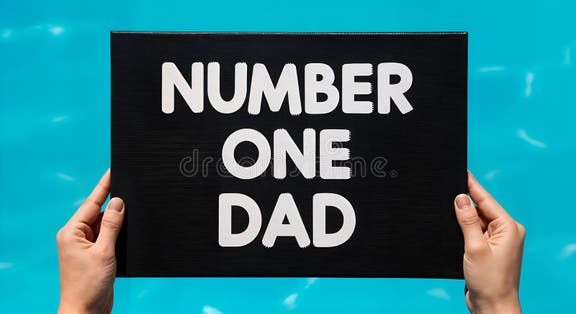 Number One Dad Sign Held by Hands for Fathers Day Celebration, Family ...
