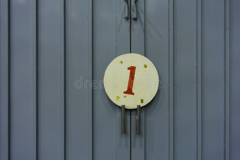 Number One on Door in Old Gymnasium Stock Photo - Image of type ...