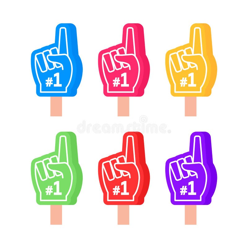 Number One on Foam Fingers. Football Fan Finger Foam Stock Vector ... Number One on Foam Fingers. Football Fan Finger Foam Stock Vector ...