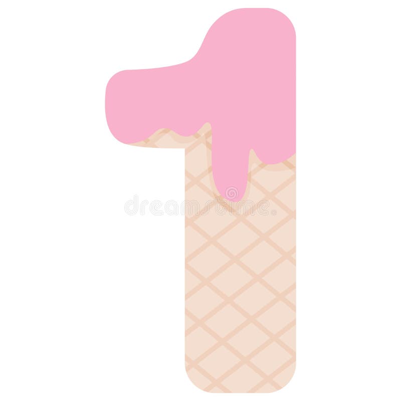 Number One in the Form of Ice Cream Stock Vector - Illustration of ...