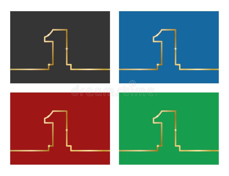 Number One Frame First Place Stock Vector - Illustration of badge ...