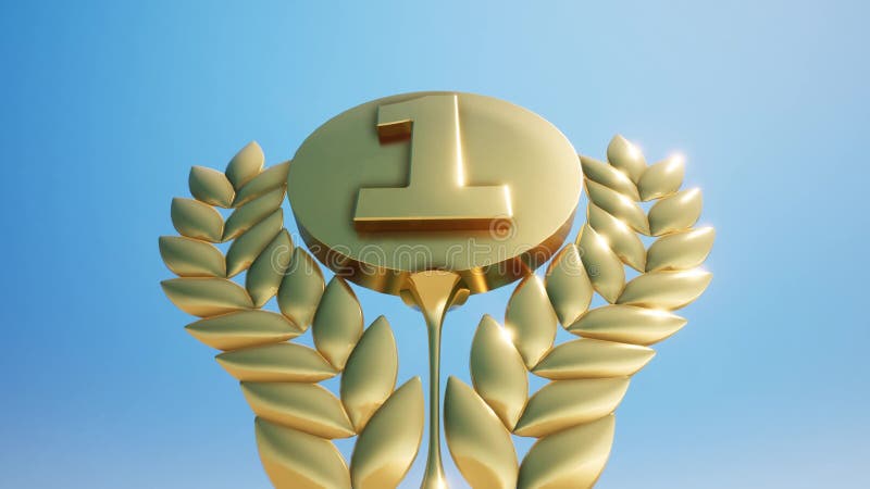 Number One Gold Award with Sky Background Stock Footage - Video of ...