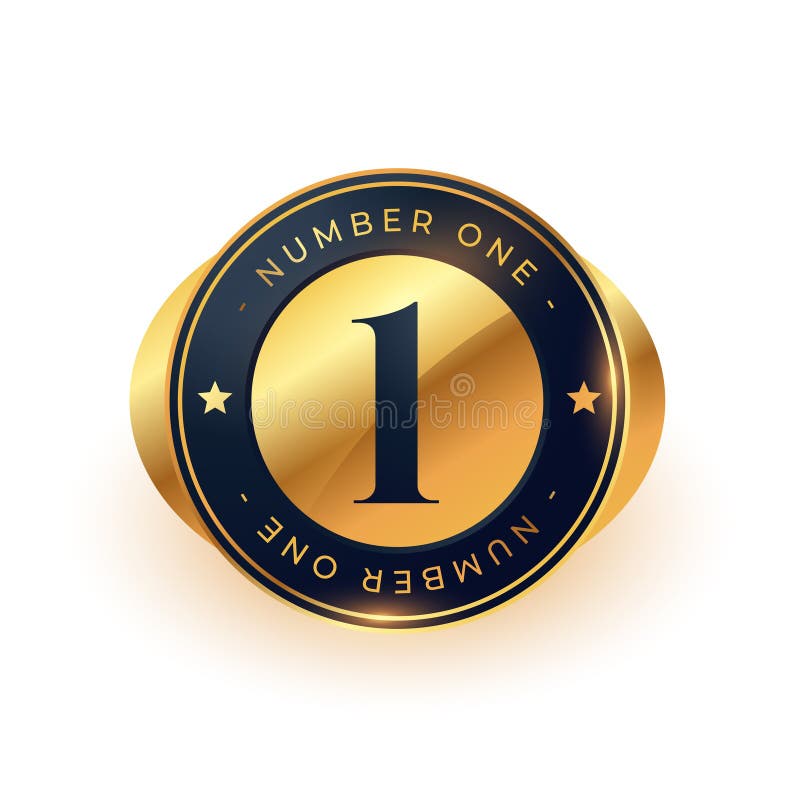 Number One Golden Victory Badge for Competition Success Stock Vector ...