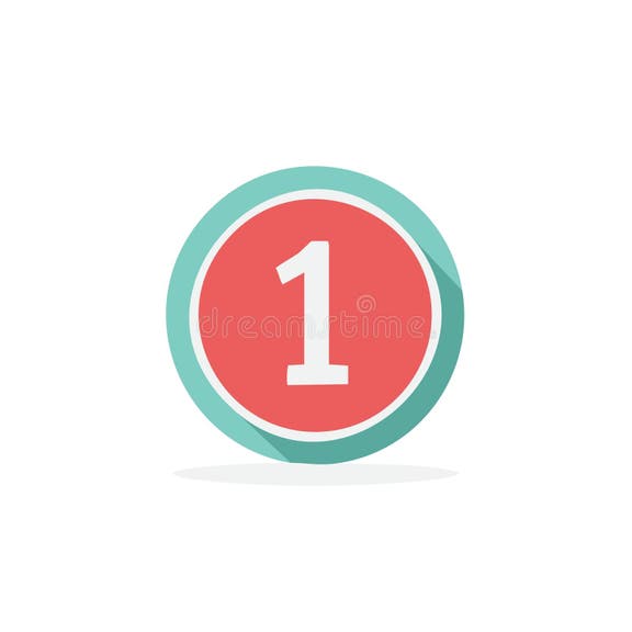 Number One Graphic in Circle One Badge Vector Illustration Design ...