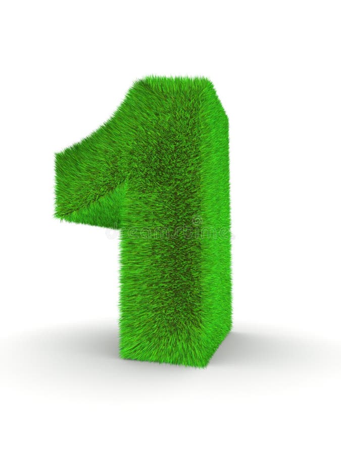 Number one from grass stock illustration. Illustration of three - 9467205