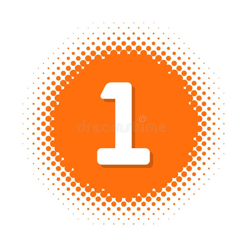 Number One on Halftone Round Shape Stock Vector - Illustration of ...
