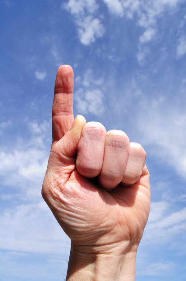 Number One Hand Gesture stock image. Image of hand, space - 13546371