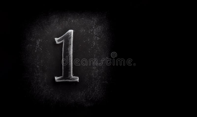 Number One Handwriting White on Black Chalkboard Banner with Copy Space ...
