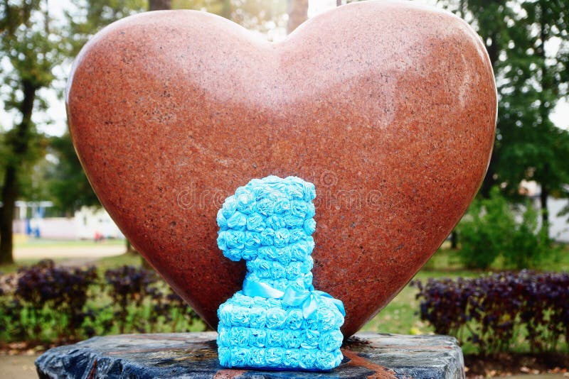 Number One on Heart Shaped Craft Concept Stock Image - Image of craft ...