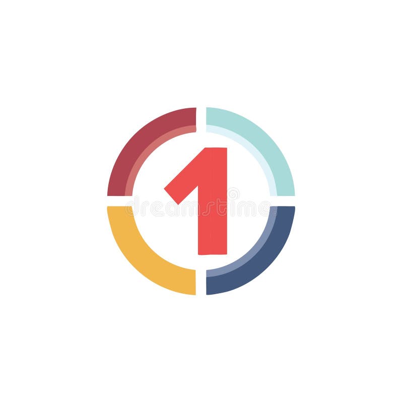 Number One Icon with Circular Chart Segments Represents First Place or ...