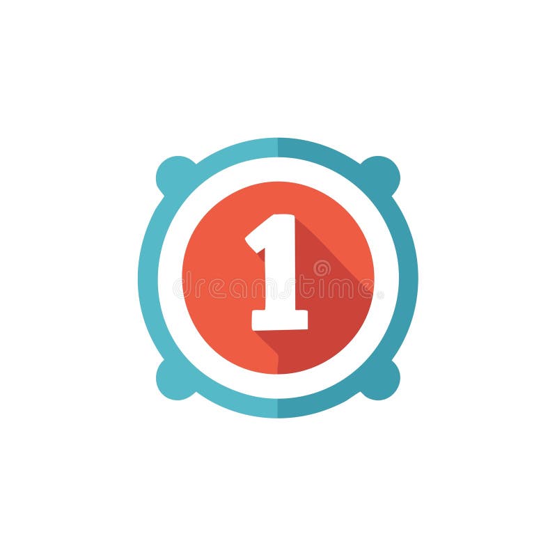 Number One Icon First Place Flat Design Achievement Success Symbol ...